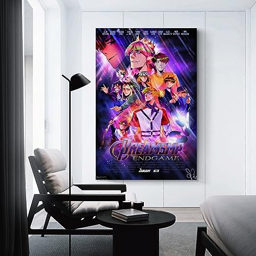 ZUGANGS Game Poster Dream SMP Poster Canvas Wall Art Picture Print Painting for Home Wall Decor 12x18inch(30x45cm)