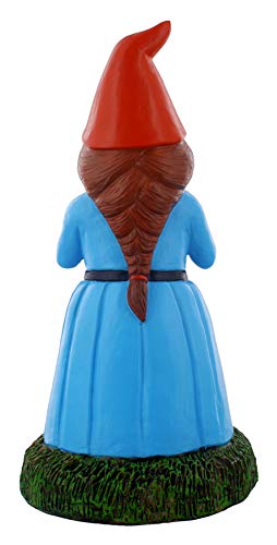 Gnometastic Middle Finger Gnome - Lady Double Bird Statue, 8.45in, Female Naughty Gnome - Garden Gnomes Outdoor Funny Lawn Decoration