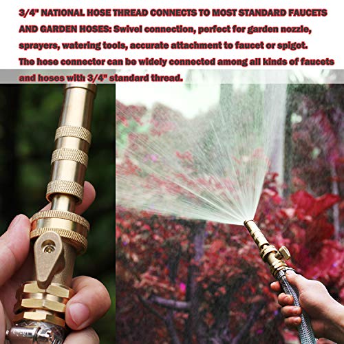 YELUN Garden hose shut off Valve- 3/4”Heavy Duty Brass Shut Off Valve Hose ball Valve Garden Hose Connector 2 Set