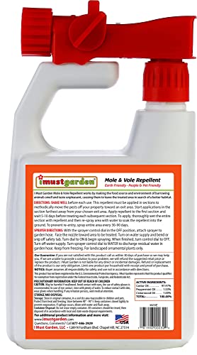 I Must Garden Mole & Vole Repellent Hose End Concentrate: Professional Strength β Twice The Coverage β All Natural Ingredients β 32oz