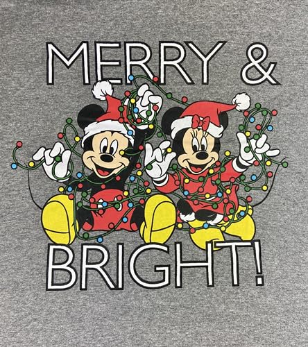 Disney Womens Sleepshirt Mickey Minnie Mouse Print (Christmas, One Size)