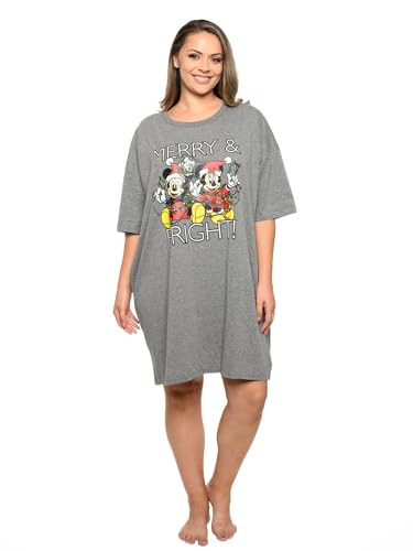 Disney Womens Sleepshirt Mickey Minnie Mouse Print (Christmas, One Size)