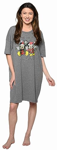 Disney Womens Sleepshirt Mickey Minnie Mouse Print (Christmas, One Size)