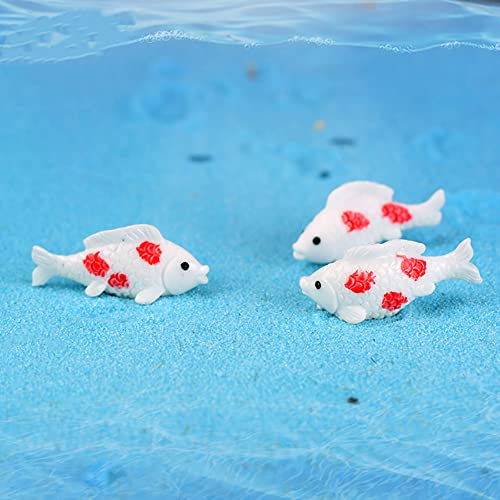 MAOMIA 20 Pcs Miniature Fish Figurines Resin Fish Tank Decoration Fairy Garden Mini Goldfish Micro Landscape Decor Ornament
