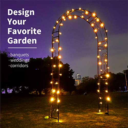 SCENDOR Wedding Arch Garden Arbor Curved Metal Durable Iron Garden Arch Trellis for Climbing Plants Outdoor Ceremony