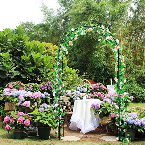 SCENDOR Wedding Arch Garden Arbor Curved Metal Durable Iron Garden Arch Trellis for Climbing Plants Outdoor Ceremony