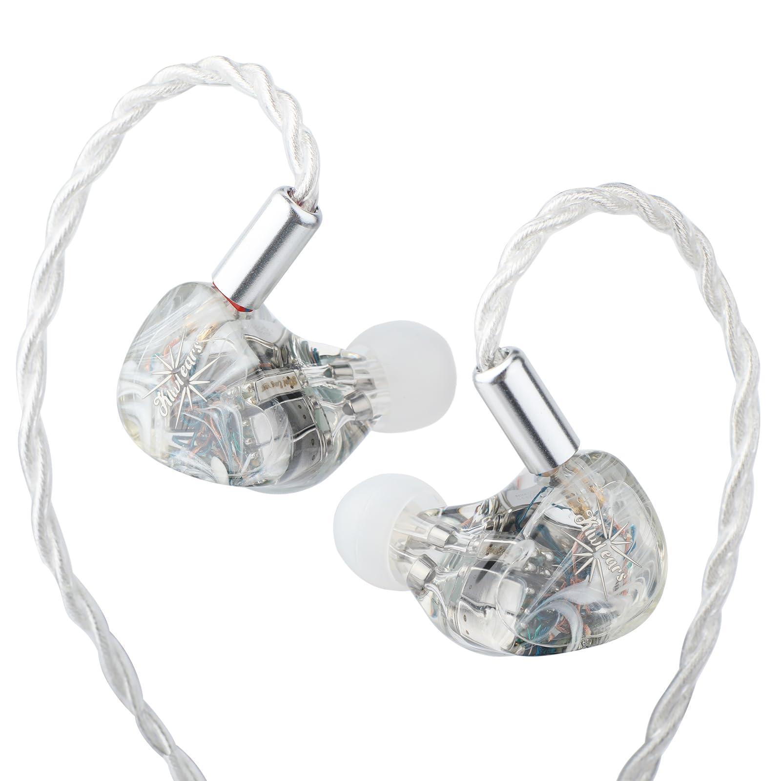 Linsoul Kiwi Ears Orchestra Lite Performance Custom 8BA in-Ear Monitor IEM with Detachable 4-core 7N Oxygen-Free Copper OFC Cable, Handcrafts Faceplate for Audiophile Studio Musician (Clear)