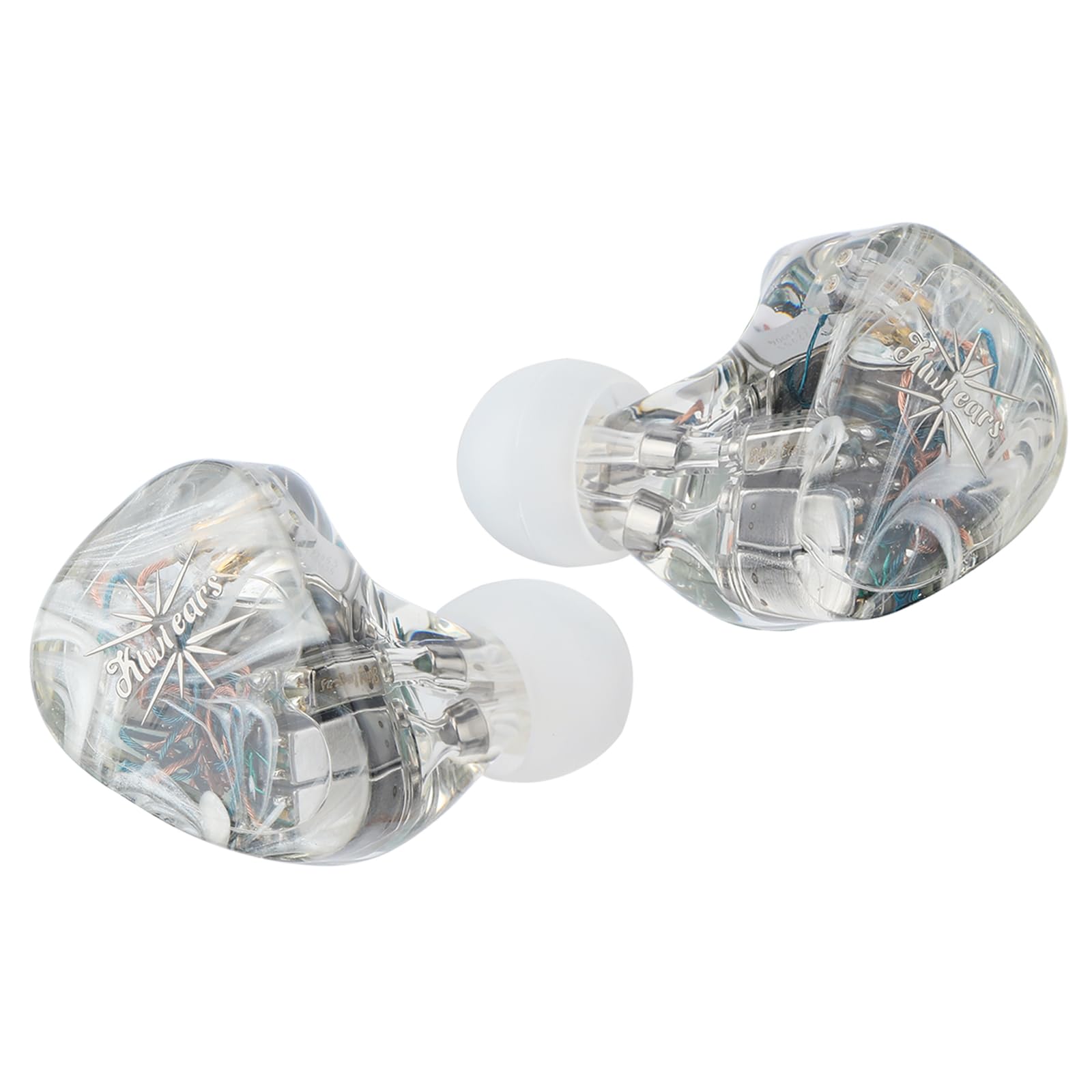 Linsoul Kiwi Ears Orchestra Lite Performance Custom 8BA in-Ear Monitor IEM with Detachable 4-core 7N Oxygen-Free Copper OFC Cable, Handcrafts Faceplate for Audiophile Studio Musician (Clear)