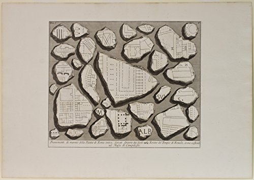 Plate V - Frammenti di Marmo della Pianta di Roma antica, scavati, saranno due secoli, nelle Rovine del Tempio di Romolo, et ora esistenti nel Museo di Campodoglio