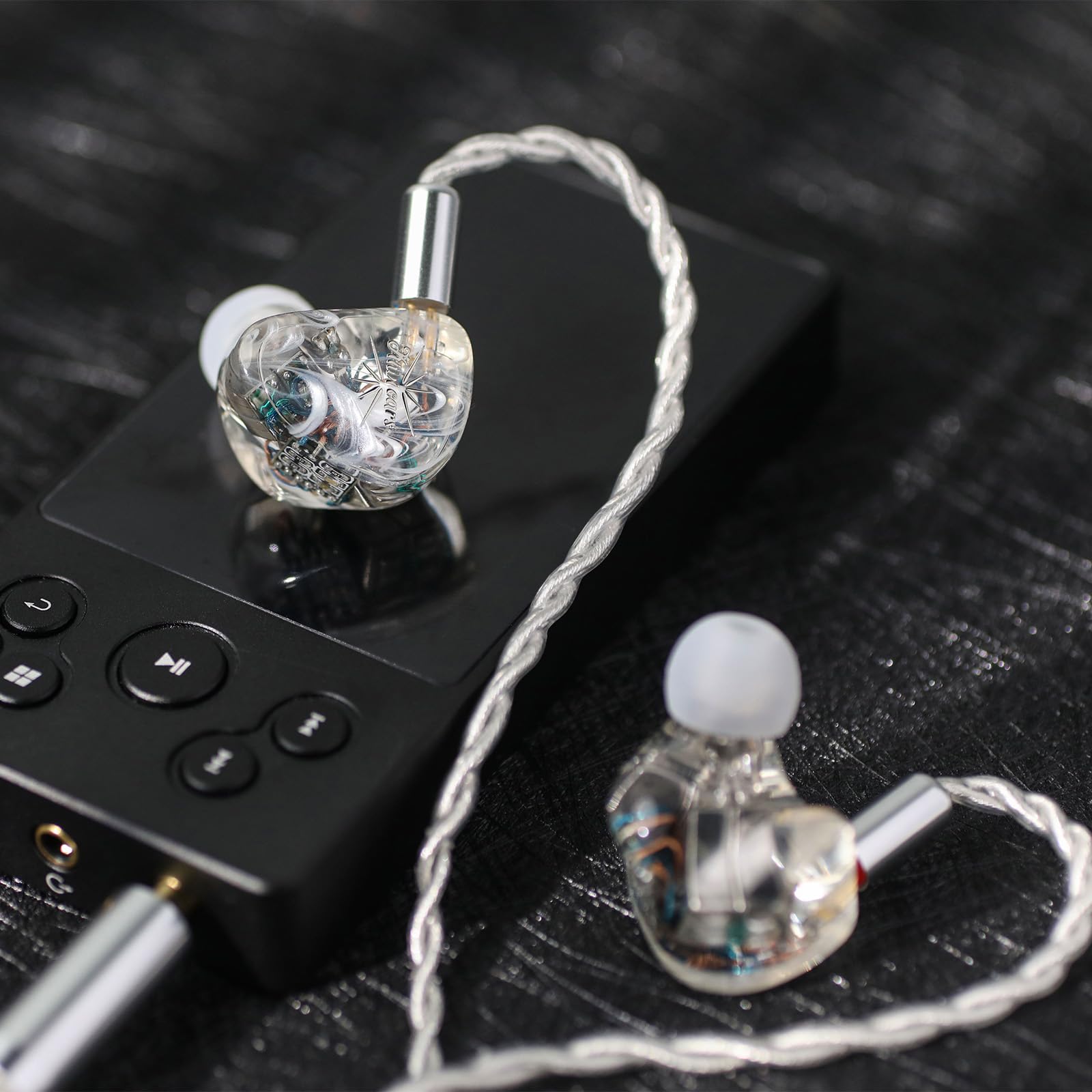 Linsoul Kiwi Ears Orchestra Lite Performance Custom 8BA in-Ear Monitor IEM with Detachable 4-core 7N Oxygen-Free Copper OFC Cable, Handcrafts Faceplate for Audiophile Studio Musician (Clear)