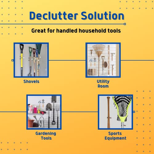 MANOKY Shovel Holder Wall Mount Outdoor 10 Pack - Garden Yard Tool Organizer for Garage - Shed Organizers and Storage Hooks - Rake Rack - Tool Holder and Hanger - Hardware Included