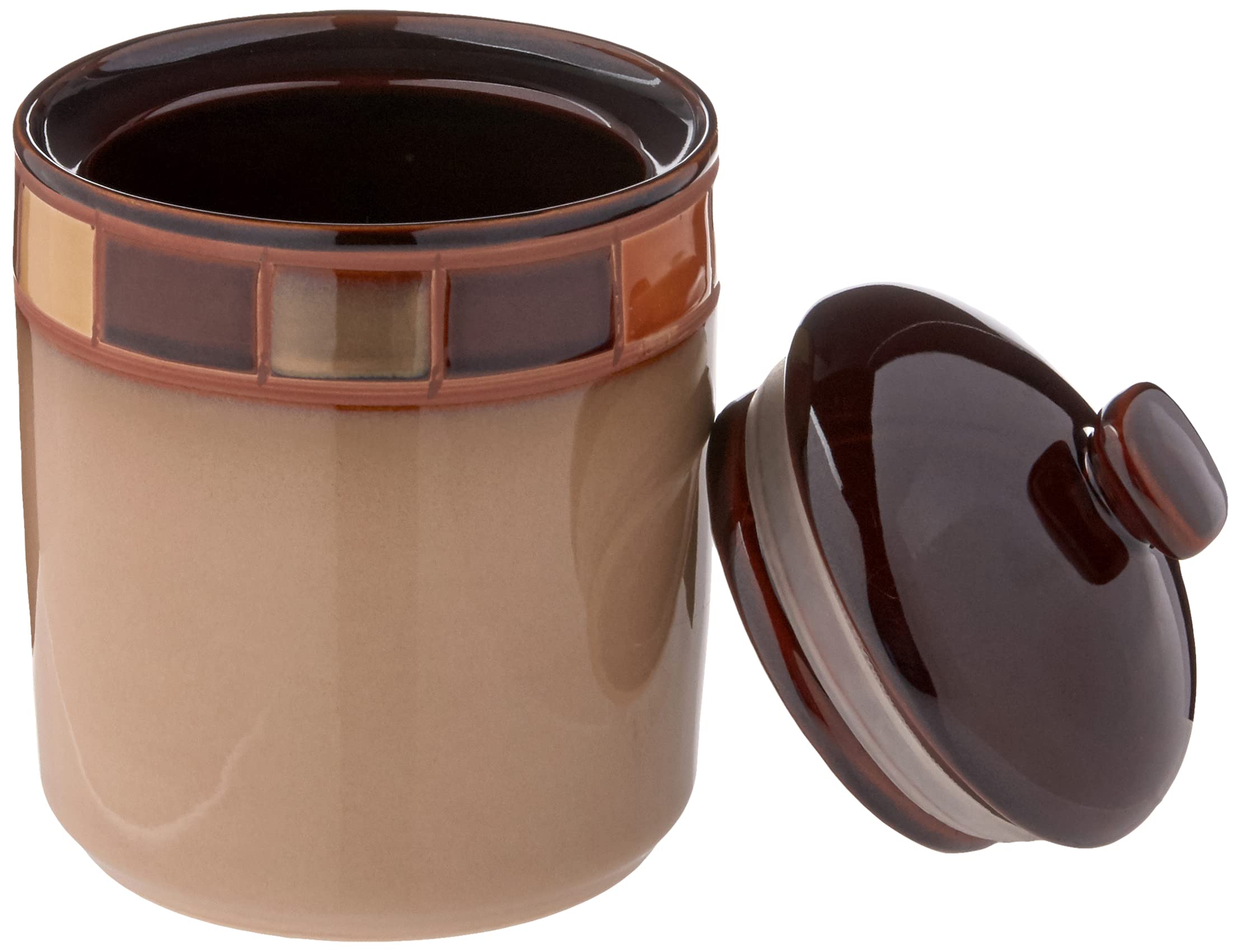 Gibson Elite Estebana Casa Dinnerware, 3-Piece Cannister Set, Beige/Brown