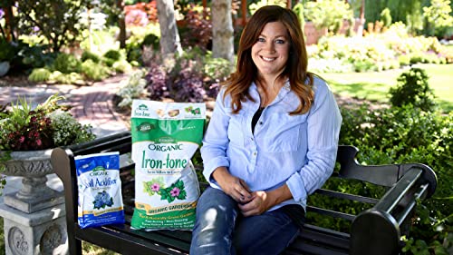 Espoma Organic Iron-Tone 3-0-3 Organic Fertilizer and Plant Food to Help Correct Iron Deficiency (Chlorosis). 5 lb. Bag. Turns Yellow to Green, Non Staining Iron