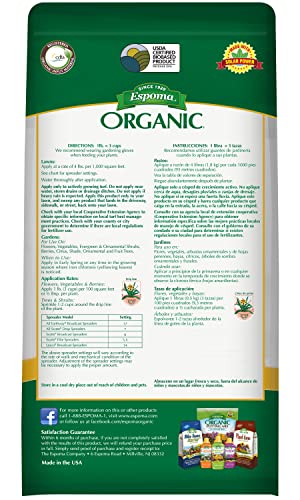 Espoma Organic Iron-Tone 3-0-3 Organic Fertilizer and Plant Food to Help Correct Iron Deficiency (Chlorosis). 5 lb. Bag. Turns Yellow to Green, Non Staining Iron