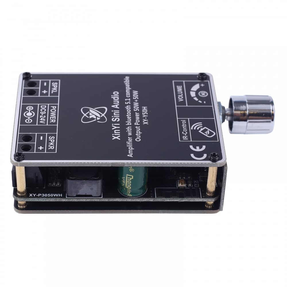 XY-Y50H 50W+50W HIFI Stereo Bluetooth-compatible 5.1 Amplifier Module, DC 9V-24V Dual Channel Audio Amp Board with Remote Controller