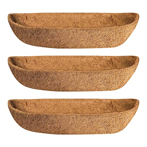 Ayybf 3-Packs Coco Liner,Wall Basket Planter Liner, Coco Liner Roll Hanging Basket Pad,Garden Plants Wall Planter Basket, Durable Coconut Husk for Planting. (24in)