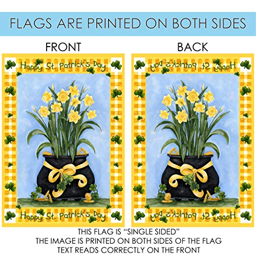 Toland Home Garden 102557 Lucky Daffodils Patricks Day Garden Flag, 28" x40", Double Sided for Outdoor St Pats House Yard Decoration