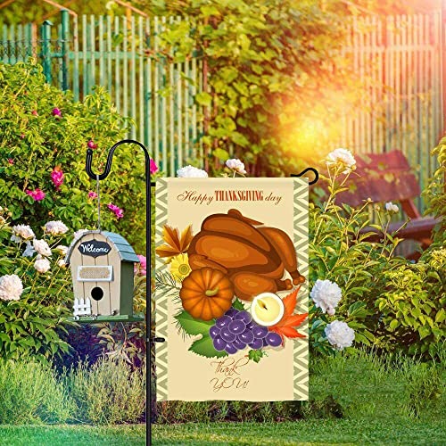 2 Pack Garden Flag Holder Stand with Shepherd Hooks, 47 inches Yard Garden Flag Holder with Anti-Wind Clip, Shepherd Hooks with Flag Holder Yard Flag Pole Holder for Flag, Yard Lights, Plants