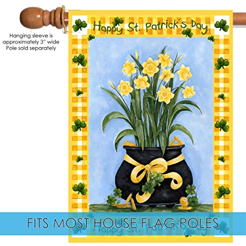 Toland Home Garden 102557 Lucky Daffodils Patricks Day Garden Flag, 28" x40", Double Sided for Outdoor St Pats House Yard Decoration