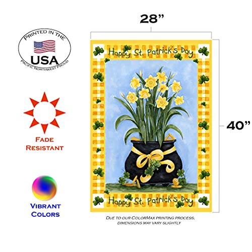 Toland Home Garden 102557 Lucky Daffodils Patricks Day Garden Flag, 28" x40", Double Sided for Outdoor St Pats House Yard Decoration