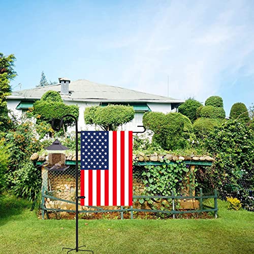 2 Pack Garden Flag Holder Stand with Shepherd Hooks, 47 inches Yard Garden Flag Holder with Anti-Wind Clip, Shepherd Hooks with Flag Holder Yard Flag Pole Holder for Flag, Yard Lights, Plants