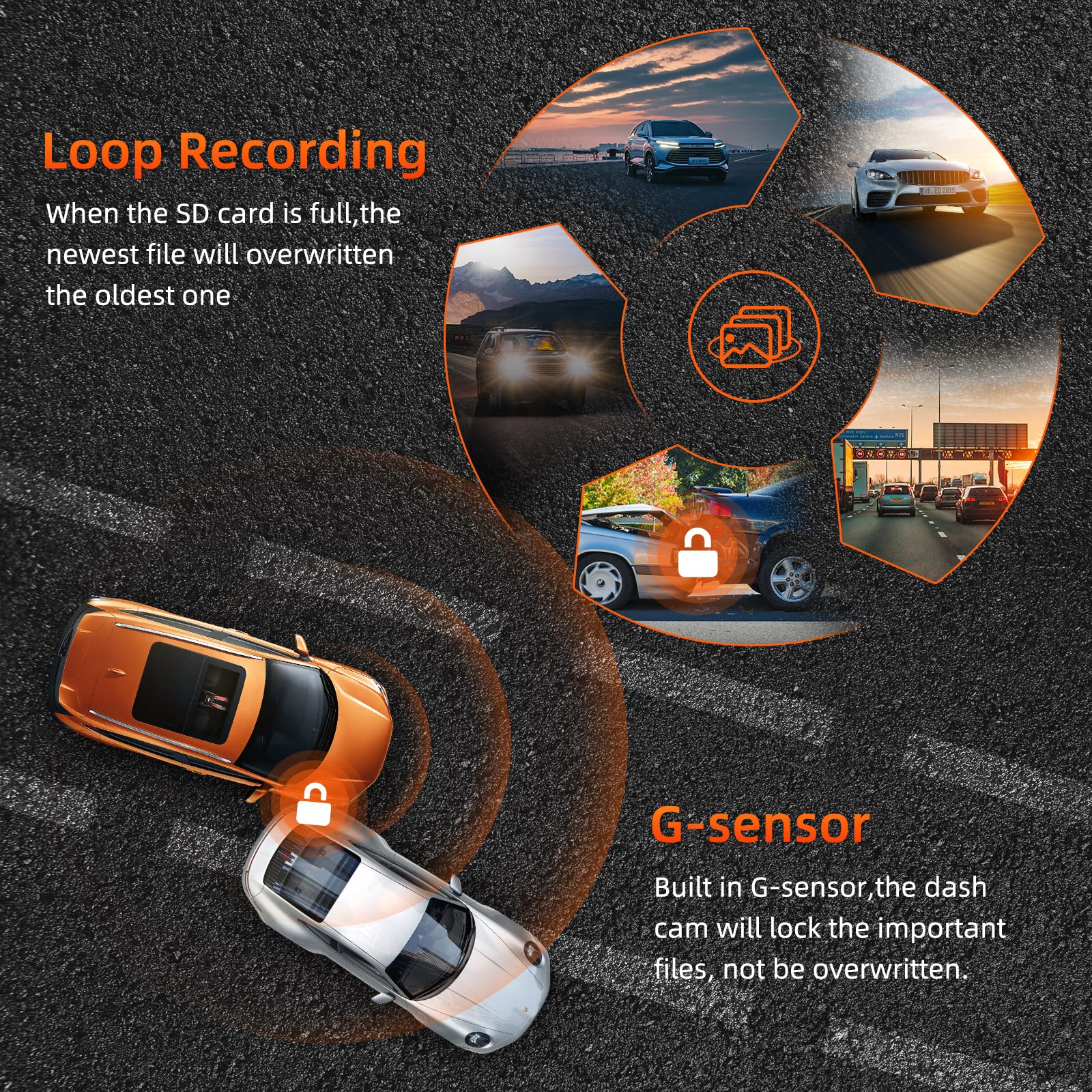 Dash Cam Front and Rear, 4K/2K Full HD Dash Camera for Cars, Built-in WiFi GPS, Free 64GB SD Card, 170° Wide Angle Dashboard Camera Recorder, Night Vision, Voice Notification,WDR, 24H Parking Mode