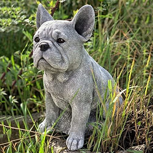 WEIDA French Bulldog Statue Garden Decor Resin Crafts Dog Lover Gift Sculpture Patio Lawn Courtyard Home Decoration (Color : B)