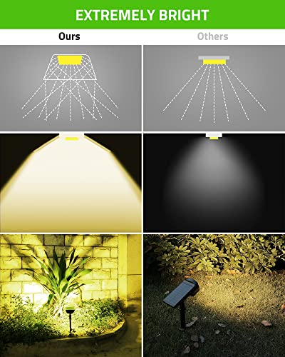 Biling Solar Spot Lights Outdoor, Bright 700 Lumen Solar Outdoor Lights IP67 Waterproof Adjustable Solar Landscape Spotlights for House Tree Patio Pathway Yard Garden Driveway - Warm White(4 Pack)