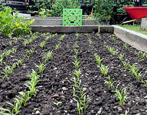 Seeding Square β Seed Sowing Template for Maximum Harvest - Square Foot Gardening Tool Kit β Includes: Color Coded Seed Spacer & Magnetic Seed Dibber/Seed Ruler/Seed Spoon & Vegetable Planting Guide