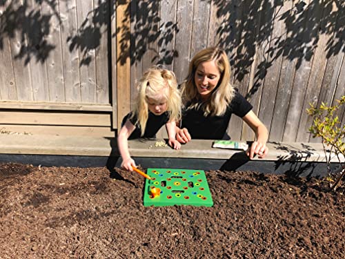 Seeding Square β Seed Sowing Template for Maximum Harvest - Square Foot Gardening Tool Kit β Includes: Color Coded Seed Spacer & Magnetic Seed Dibber/Seed Ruler/Seed Spoon & Vegetable Planting Guide