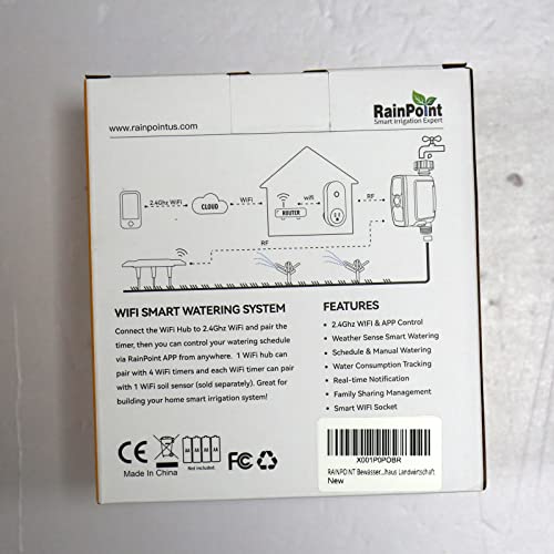 RAINPOINT Sprinkler Timer with Wi-Fi Hub, Smart Watering Timer Programmable Water Timer Hose Faucet Timer, Wireless Remote Control Irrigation System with Water Flow Meter, for Outdoor Yard, Garden