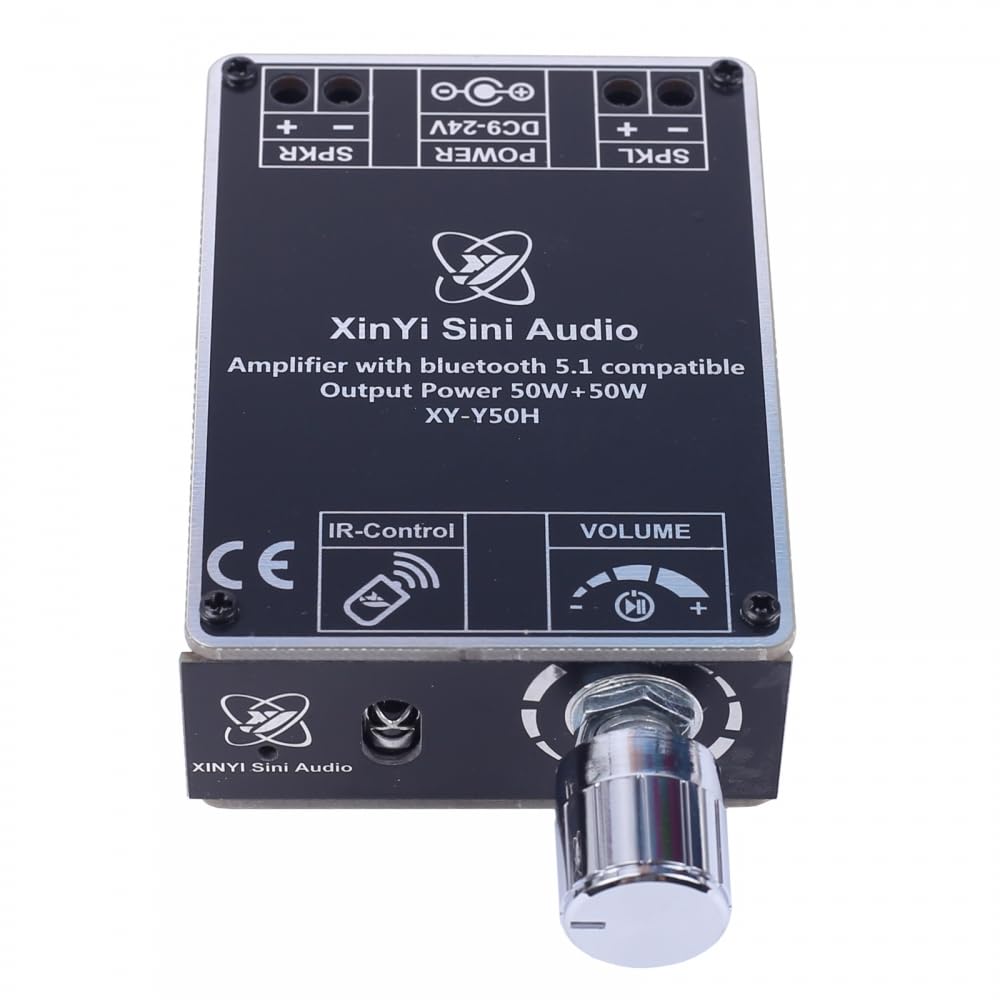 XY-Y50H 50W+50W HIFI Stereo Bluetooth-compatible 5.1 Amplifier Module, DC 9V-24V Dual Channel Audio Amp Board with Remote Controller