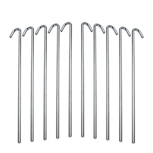 RAM-PRO Tent Garden Stakes Heavy Duty, Galvanized Steel Pegs Rust-Free Garden Edging Fence Hook, Landscape Pins | for Outdoor Camping, Soil Patio Gardening, & Canopies (60)