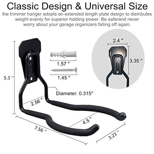 GS Alderaul Garden Power Tool Hanger, Weed Eater Rack, String Trimmer Hanger, Weed Wacker Hanger, Steel Garage Tool Organizers and Storage, for Garage Wall, Garage Trimmer, Garden Tools, etc. (1pc)