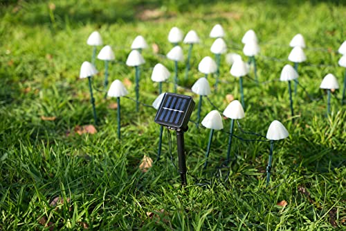 Alpha Decor Mushroom Decor with Outdoor String Lights, Warm Color Mushroom Solar Light for Yard, Lawn, Garden Yard Decoration