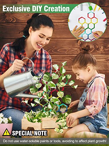 3 Pack Plastic Small Plant Trellis for Climbing Potted Plants- 15.7" × 7.9" Sturdy Honeycomb Shaped Plant Trellis Indoor Non-perishable Houseplant Trellis Starter for Outdoor Garden Flower Support