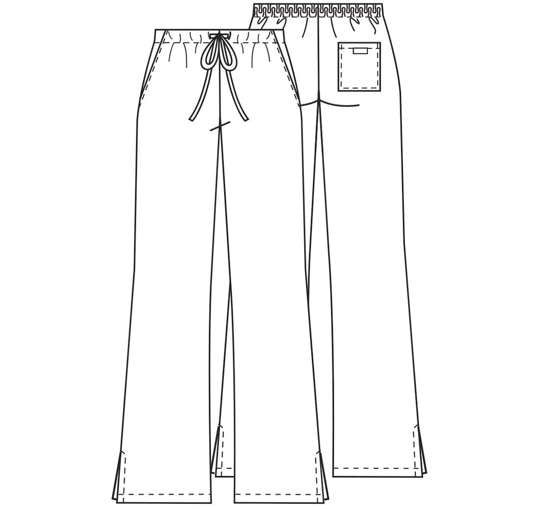 Cherokee Women's Flare Leg Drawstring Scrub Pant, Black, Medium