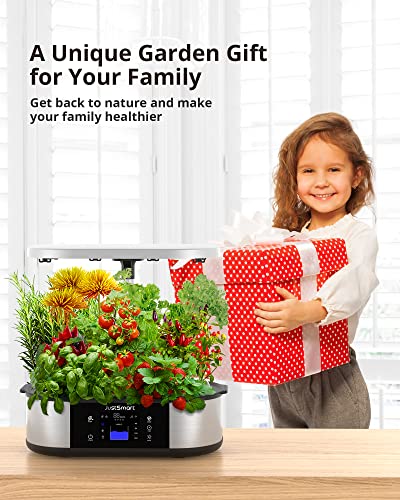 WiFi 12 Pods Hydroponics Growing System with APP Controlled, JustSmart Indoor Garden Up to 30" with 48W 120 LED Grow Light, Silent Pump System, Automatic Timer for Home Kitchen Gardening, GS1 Max