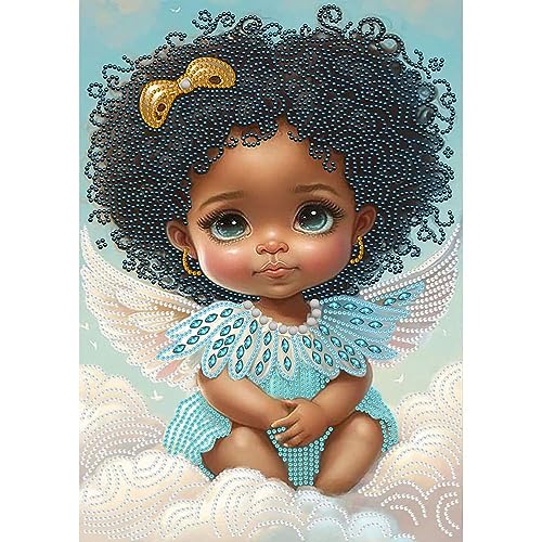 XMKP Angel Girl Partial Diamond Art Kits for Adults, Special Shape Drill Rhinestone Diamond Art Kits, DIY 5D Diamond Art Painting Gem Art Diamond, for Home Wall Art Decor 12x16in