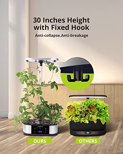 WiFi 12 Pods Hydroponics Growing System with APP Controlled, JustSmart Indoor Garden Up to 30" with 48W 120 LED Grow Light, Silent Pump System, Automatic Timer for Home Kitchen Gardening, GS1 Max