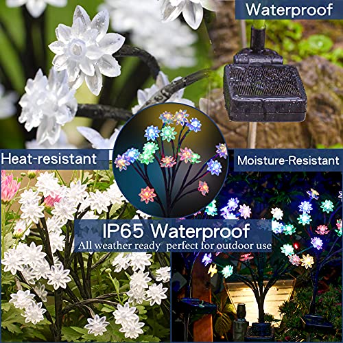 TONULAX Solar Garden Lights - Newest Solar Powered Landscape Tree Lights with Larger Solar Capacity, Solar Decorative Lights Outdoor for Pathway, Patio, Front Yard Decoration(2 Pack)