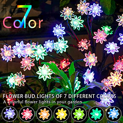 TONULAX Solar Garden Lights - Newest Solar Powered Landscape Tree Lights with Larger Solar Capacity, Solar Decorative Lights Outdoor for Pathway, Patio, Front Yard Decoration(2 Pack)