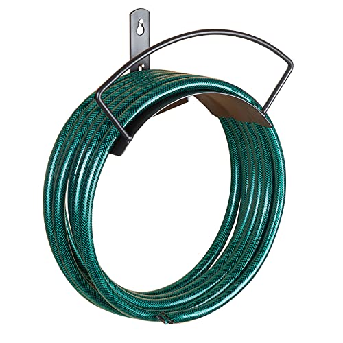 Wall Mount Garden Hose Holder, Heavy Duty Water Hose Holder Easily Holds Up To 125 Feet 3/4ββ Hose, Solid Metal & Rust-Free, Perfect Garden Hose Storage for Outside Yard Lawn,Black