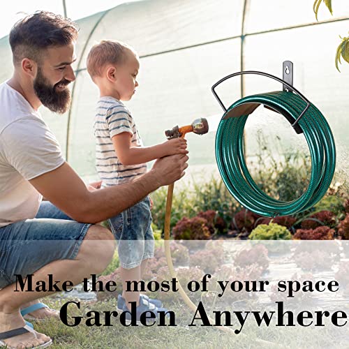 Wall Mount Garden Hose Holder, Heavy Duty Water Hose Holder Easily Holds Up To 125 Feet 3/4ββ Hose, Solid Metal & Rust-Free, Perfect Garden Hose Storage for Outside Yard Lawn,Black
