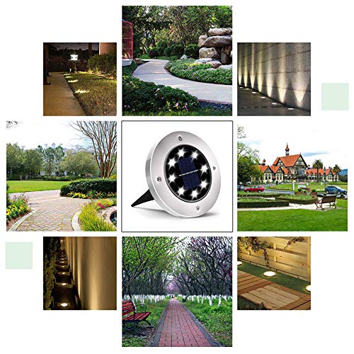 INCX Solar Outdoor Lights Waterproof,12 Packs 8 LED Solar Garden Lights,Solar Ground Lights Landscape Lighting for Patio Pathway Lawn Yard Deck Driveway Walkway White