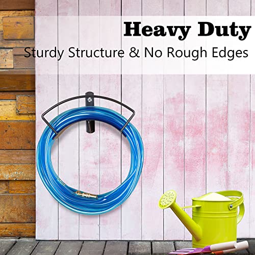 Wall Mount Garden Hose Holder, Heavy Duty Water Hose Holder Easily Holds Up To 125 Feet 3/4ββ Hose, Solid Metal & Rust-Free, Perfect Garden Hose Storage for Outside Yard Lawn,Black