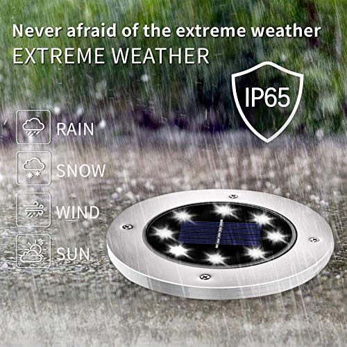 INCX Solar Outdoor Lights Waterproof,12 Packs 8 LED Solar Garden Lights,Solar Ground Lights Landscape Lighting for Patio Pathway Lawn Yard Deck Driveway Walkway White