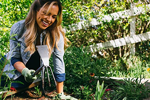 Yard Butler Terra Tiller All Steel 15” Tilling Weeding Loosening Cultivating Digging and Chopping Garden Hand Tool Three Thick Prongs And Heavy Duty Chopping Blade With Welded Handle – TT-4T