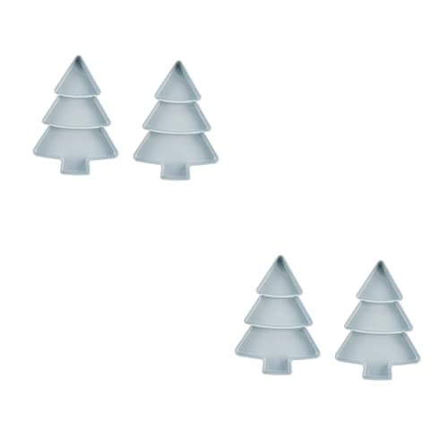 NOLITOY 4 Pcs Christmas Tree Afternoon Tea Dessert Plates Christmas Serving Tray Christmas Accessory Compartment Serving Plate Holiday Snack Sushi Plates Ceramics Cookie Plastic