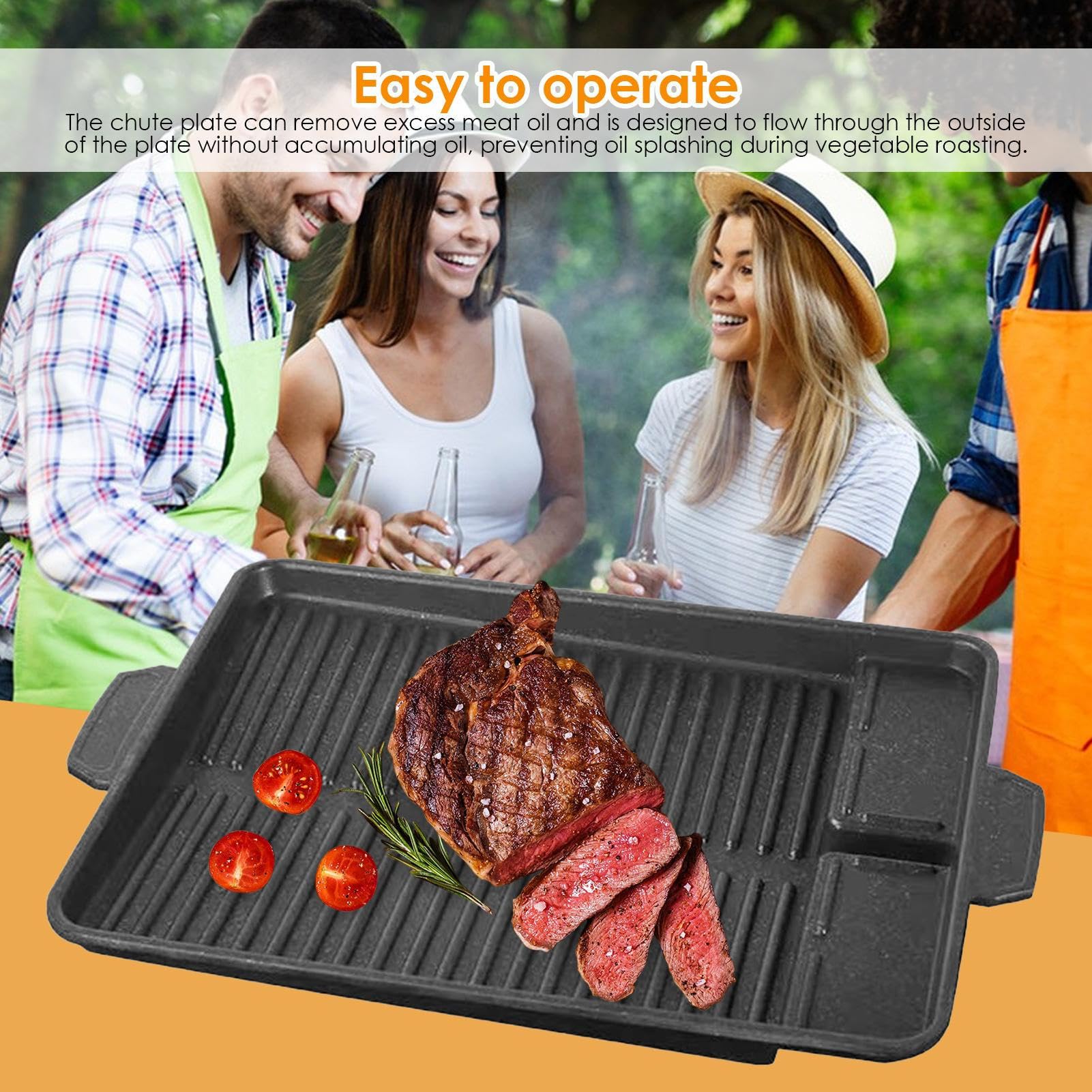 Nonstick Grill Pan, Round Skillet Grill Pan, Nonstick Cooking Skillet, Easy Clean Nonstick Surface, Grill And Griddle Combo, Kitchen Grilling Accessory, Nonstick Stove Top Grill Pan For Meats, Fish